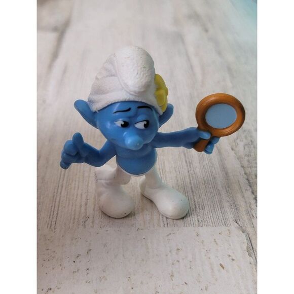 McDonald's | Toys | Smurfs Vanitymirror Toy Figure Blue Flower ...